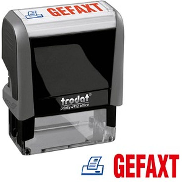 trodat Textstempel "Gefaxt" printy 4912 office, selbstfärbend in blau ...