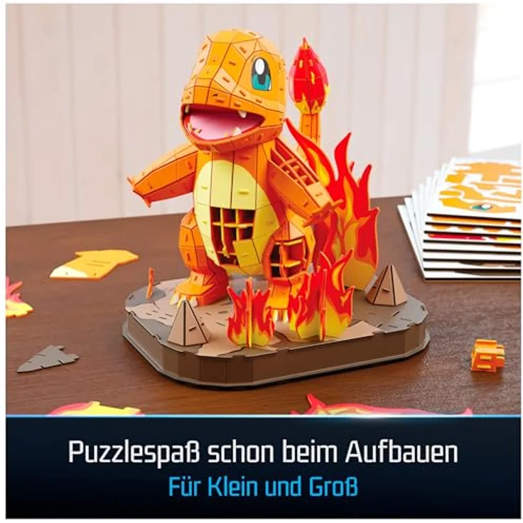Spin Master 4D Build 3D-Puzzle – Salameche Pokémon, 241 Teile, 26 cm ...