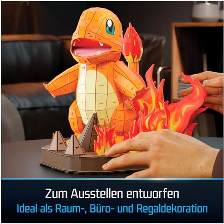 Spin Master 4D Build 3D-Puzzle – Salameche Pokémon, 241 Teile, 26 cm ...