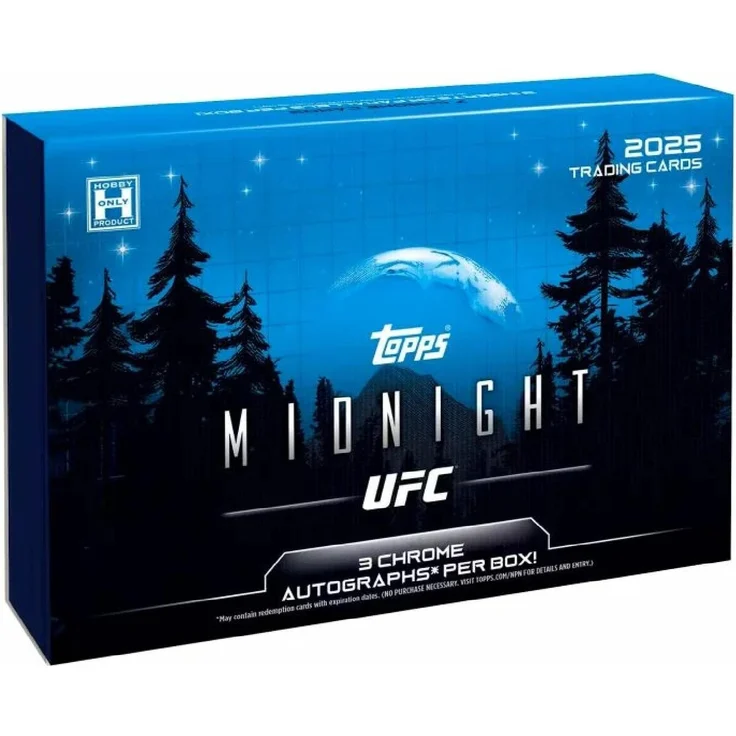 Topps Midnight UFC 2025 Hobby Box, Sammelkarten mit 3 garantierten ...