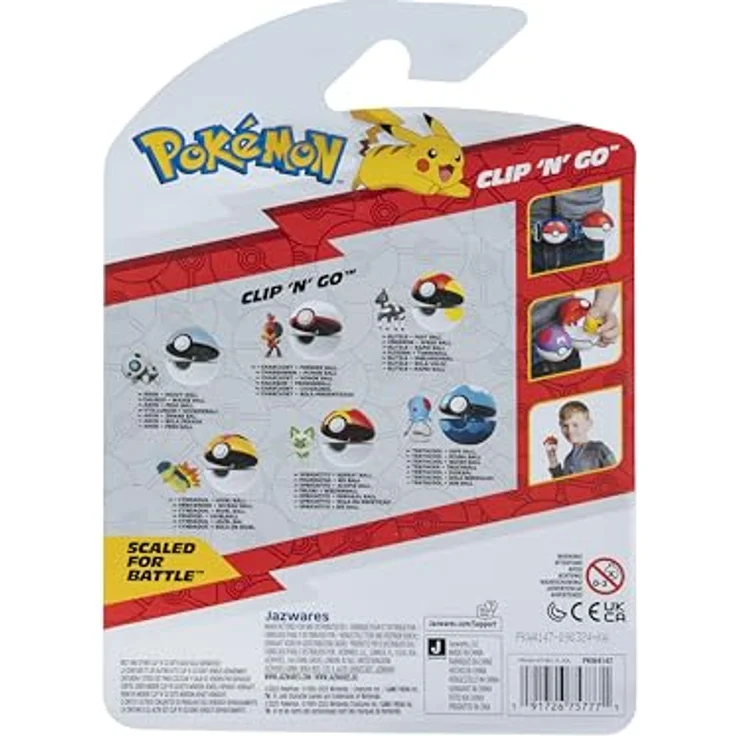 Jazwares Pokémon – Clip n Go Set mit Poké Ball und detailgetreuer ...