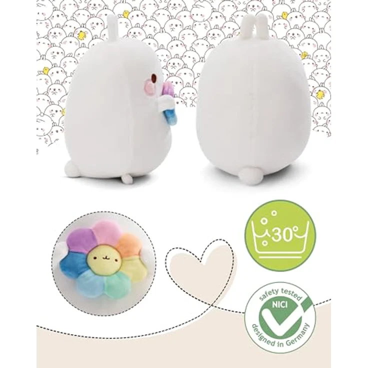 Nici Kuscheltier Molang mit Regenbogenblume, 24 cm, in ...