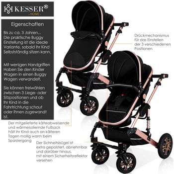 KESSER® Loops 3 in 1 Kinderwagen Kombikinderwagen Komplettset incl ...