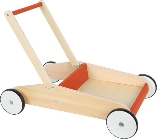 Small Foot Lauflernwagen Kupferrot, robuster Schiebewagen aus Holz, mit ...