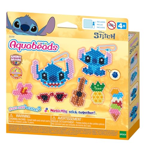 Aquabeads Kreativset Stitch, Schlüsselanhänger Bastelset mit 700 bunten ...