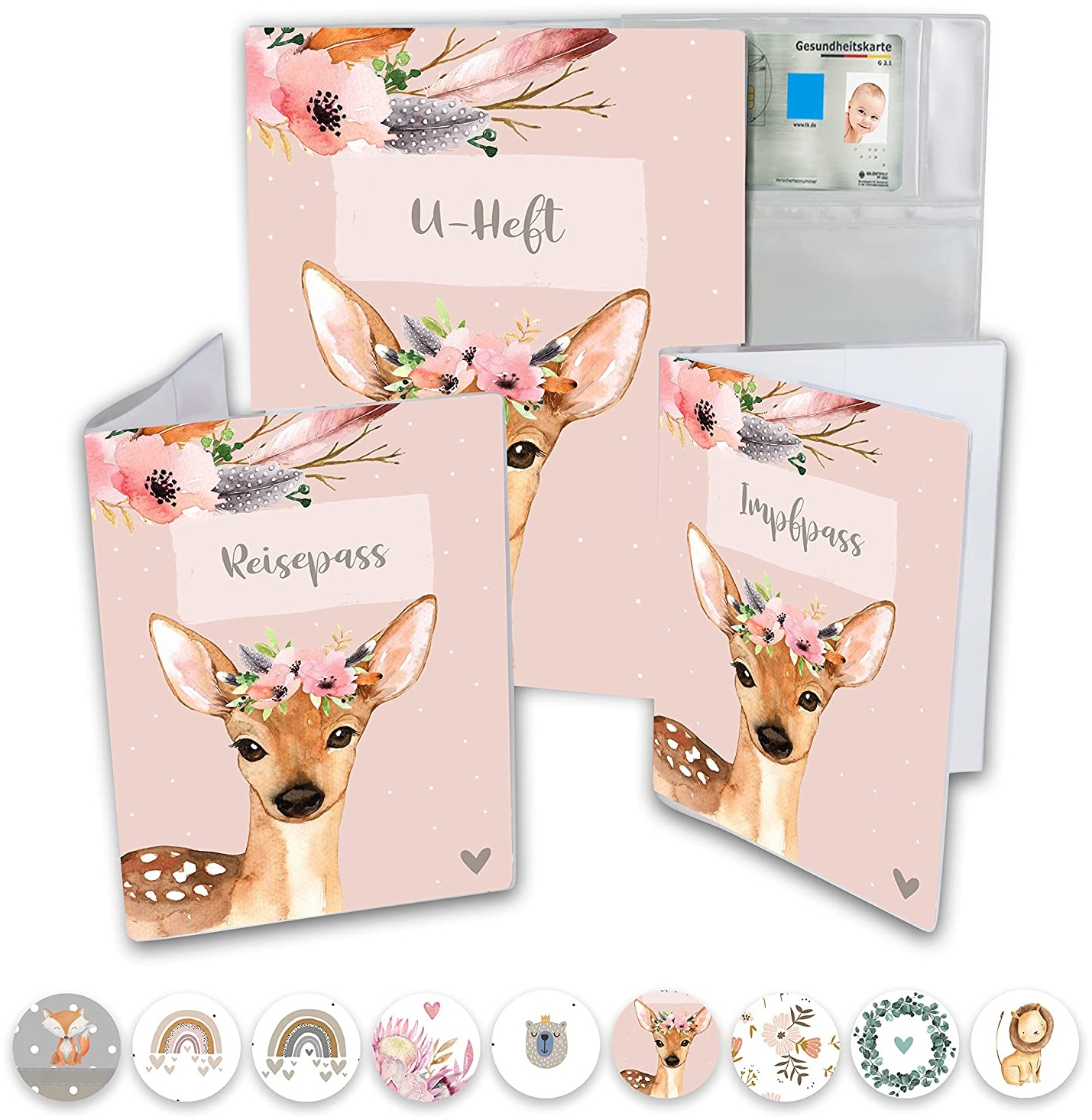 Minilino U Heft Hülle 3-teiliges Premium Set für Impfpass, Reisepass ...