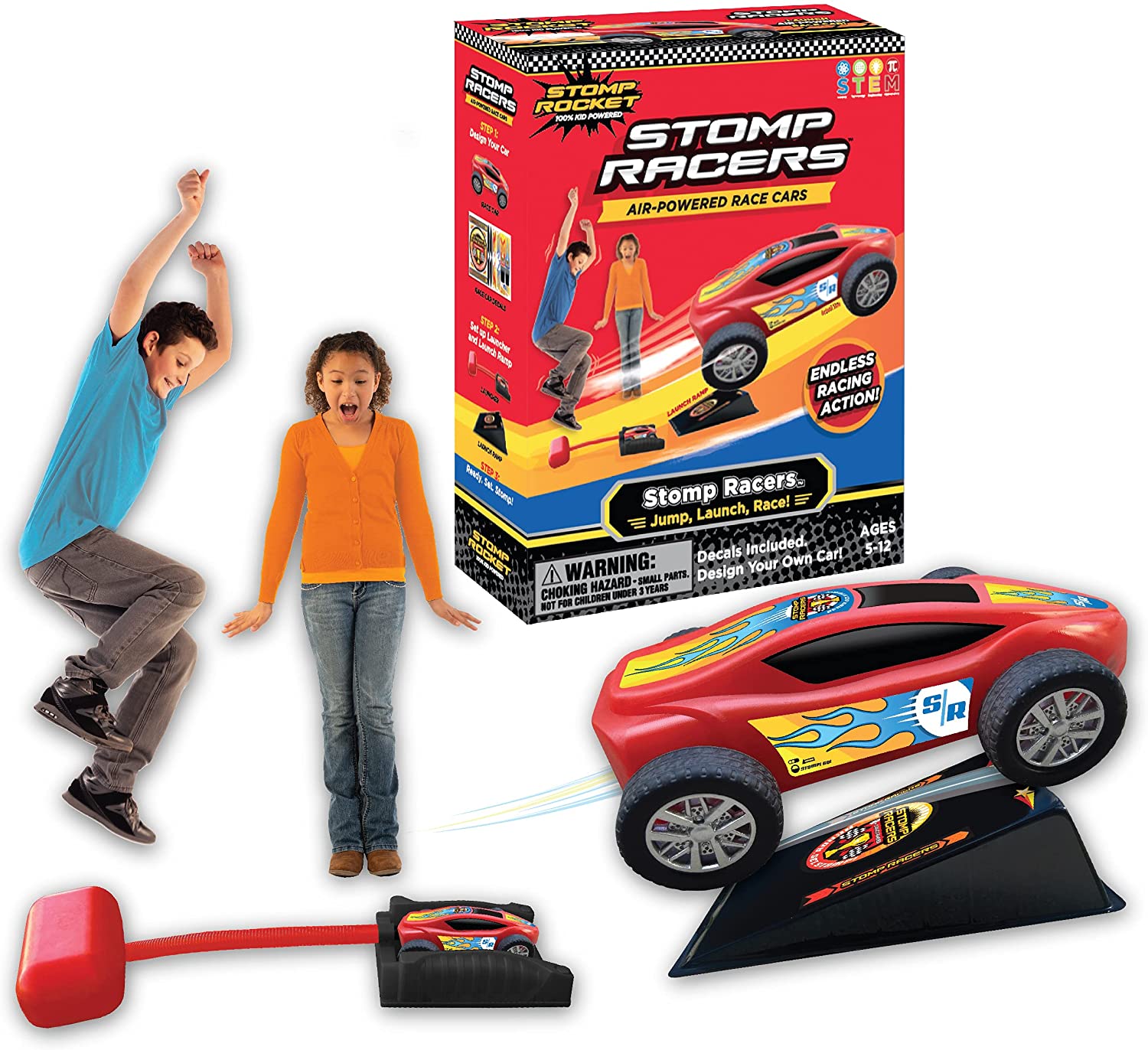 Stomp Rocket Stomp Racers Spielzeug Auto Abschussrampe, 1 ...