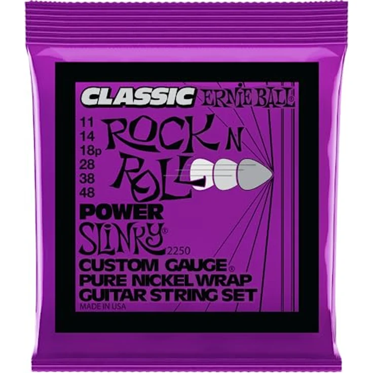 Ernie Ball Power Slinky E-Gitarrensaiten, reine Nickelwicklung, Stärke ...