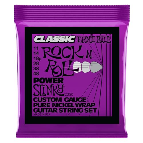 Ernie Ball Power Slinky E-Gitarrensaiten, reine Nickelwicklung, Stärke ...