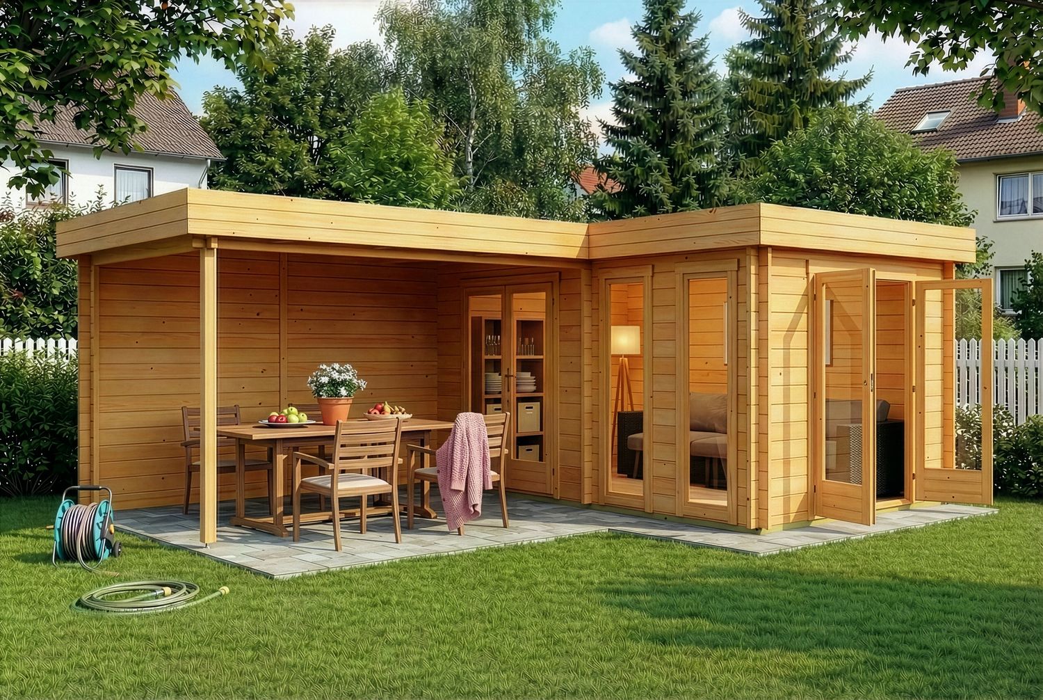 Flachdach Gartenhaus Holz