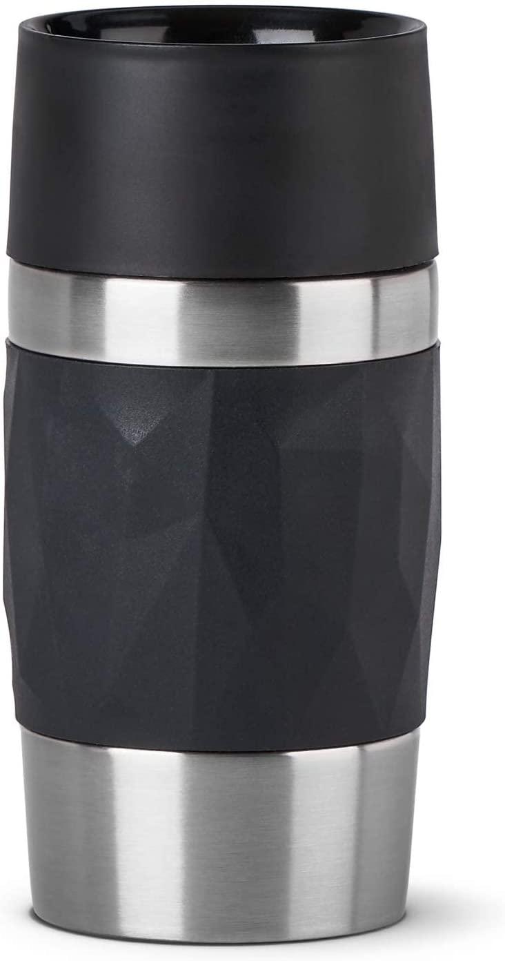 EMSA 'Travel Mug Compact' Thermobecher, Edelstahl, schwarz, 300 ml ...