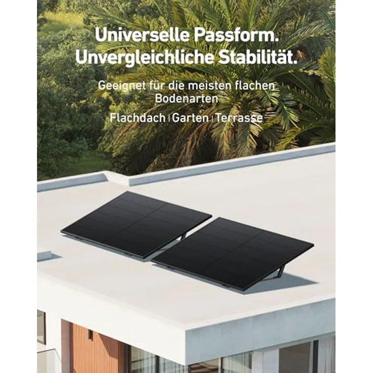 Anker SOLIX Solarmodulhalterung für Flachdach & Garten, für 2 Panels ...