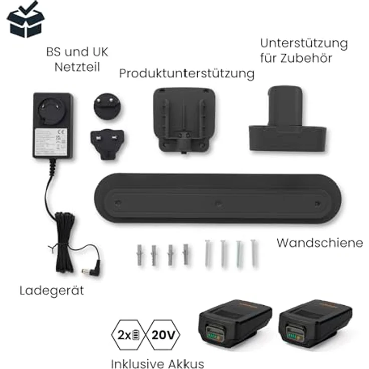 STIGA HT 300e Kit Akku-Heckenschere, 54 cm Klinge, 2 x 20V ePower Akkus ...
