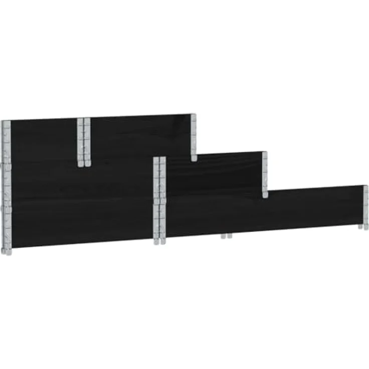 vidaXL Hochbeet, Paletten-Aufsatzrahmen 3-fach Schwarz 120x80 cm ...