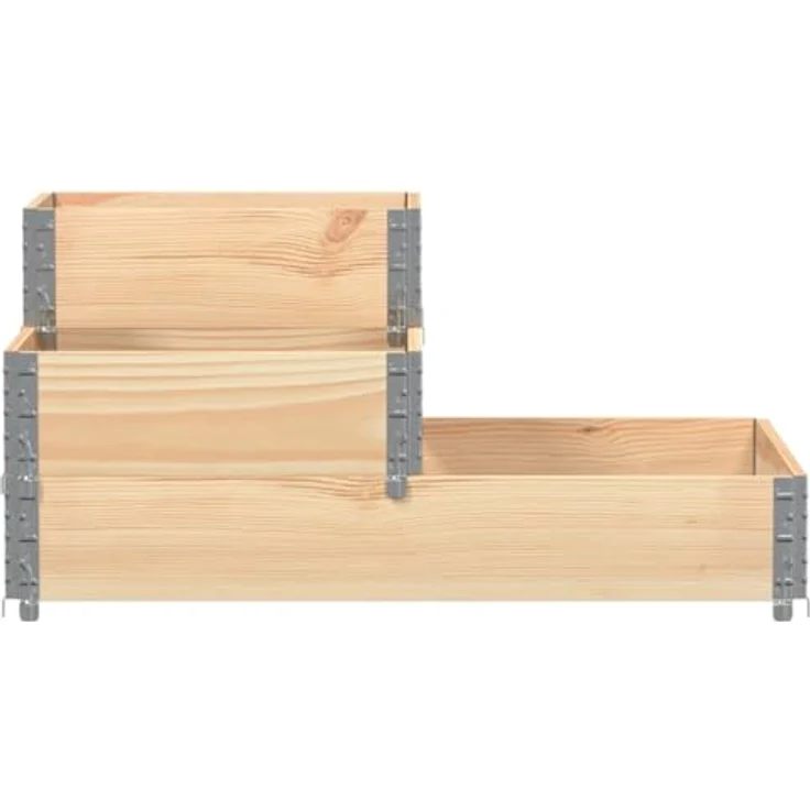 vidaXL Hochbeet Paletten-Aufsatzrahmen 3-fach 120x80 cm Massivholz ...