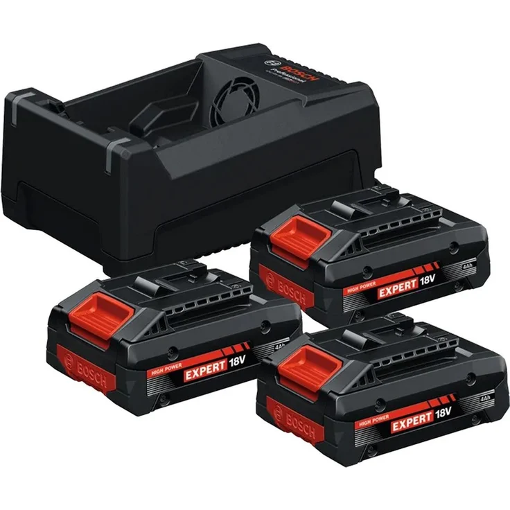 Bosch Professional Power Set, 3 x EXBA18V-40 Werkzeugakkus + GAL12V/18V ...