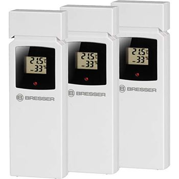 Bresser 7000023 Wetterstation Funk mit Außensensor Thermo Hygro Quadro NLX mit 4 ...