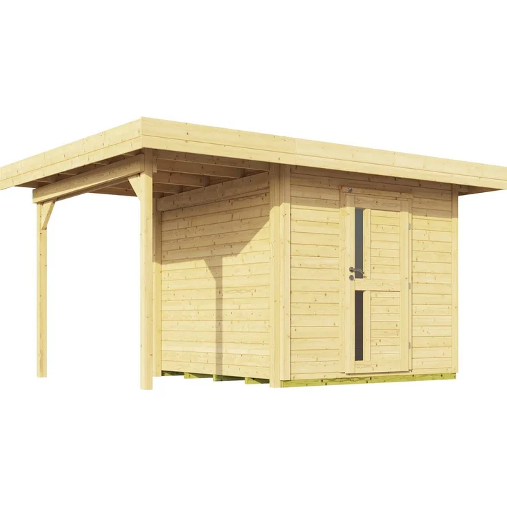 Weka Gartenhaus Designhaus 172 A, 430x314 cm, Set, mit Anbaudach ...