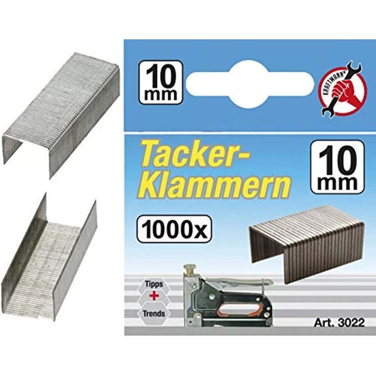 BGS TECHNIC Klammern Typ 53, 10 x 11,4 mm, 1000 Stück für Hand-Tacker ...