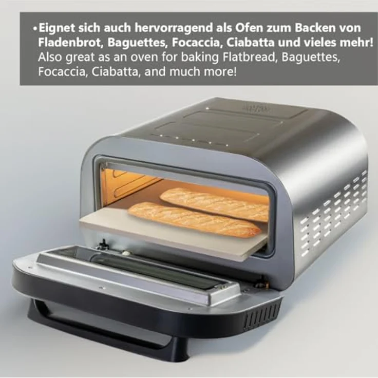 Unold Pizzaofen LUIGI 68816, Pizzastein aus Cordierit, 1700W Leistung ...