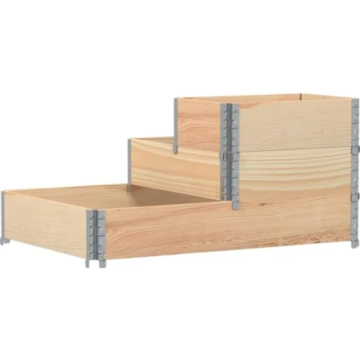 vidaXL Hochbeet Paletten-Aufsatzrahmen 3-fach 120x80 cm Massivholz ...