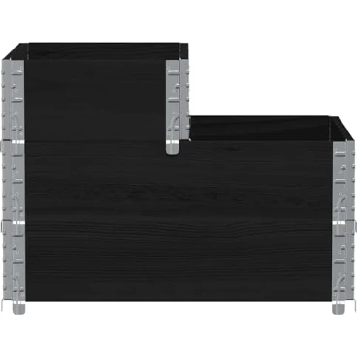 vidaXL Hochbeet, Paletten-Aufsatzrahmen 3-fach Schwarz 120x80 cm ...