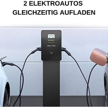 EM2GO Duo Power Wallbox 11kW, EV Charger Typ 2 Steckdose, Auto Ladestation 2X 11kw, Wall Box mit ...