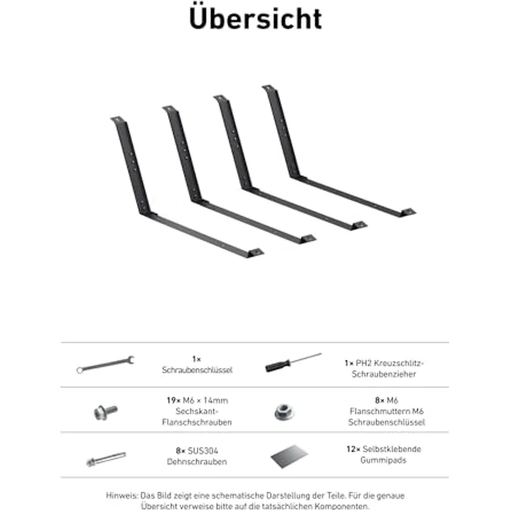 Anker SOLIX Solarmodulhalterung für Flachdach & Garten, für 2 Panels ...