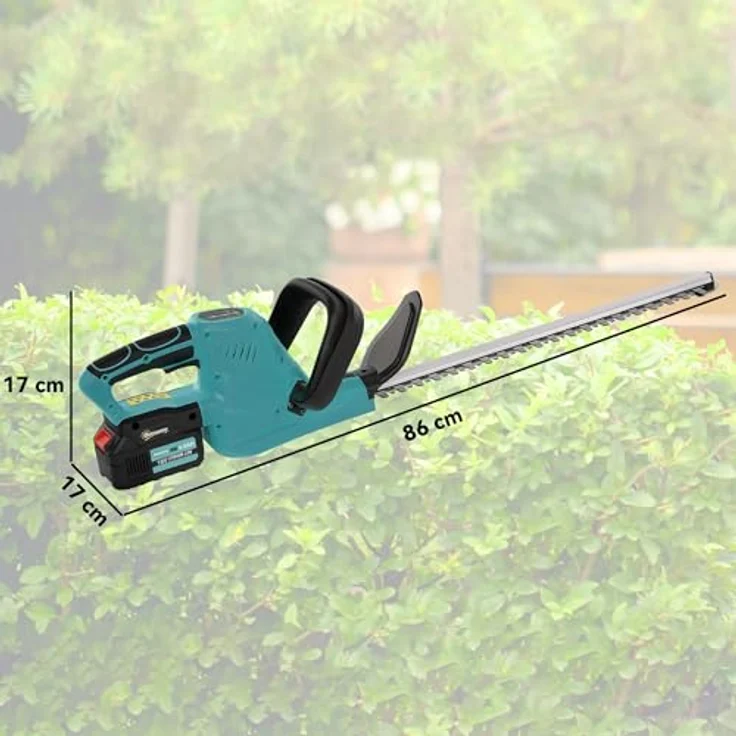 Outsunny Elektro Heckenschere, Akku Heckenschneider mit 4 Ah Batterien ...