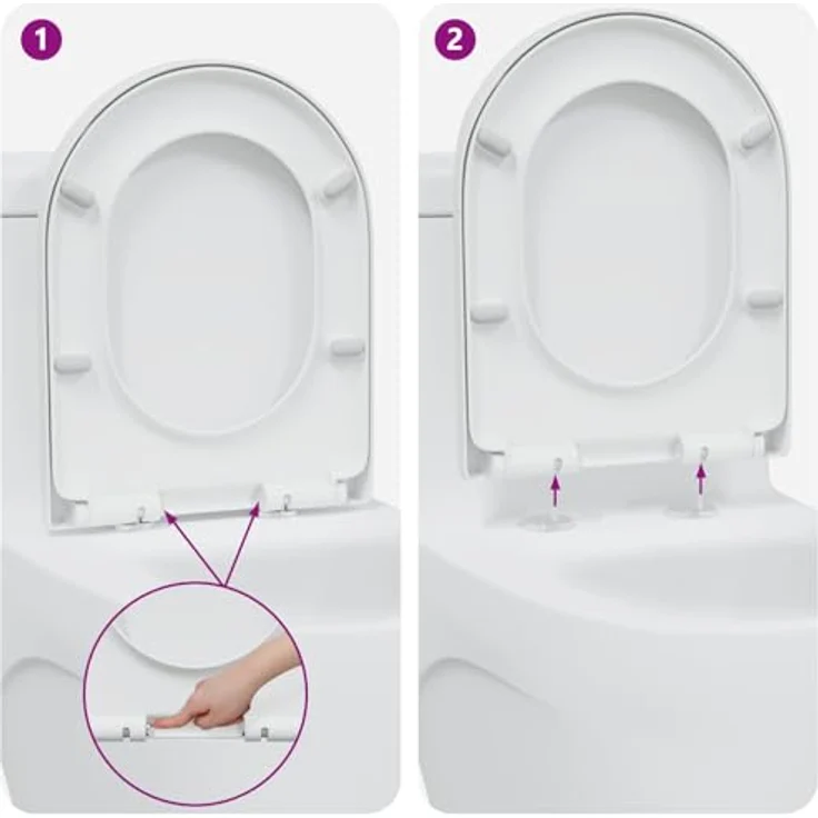 vidaXL Toilettensitz Weiß, Duroplast, 49 x 36 x 4 cm, modernes Design ...