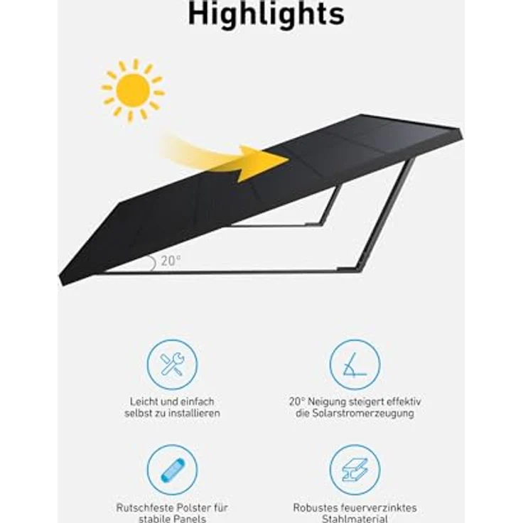 Anker SOLIX Solarmodulhalterung für Flachdach & Garten, für 2 Panels ...