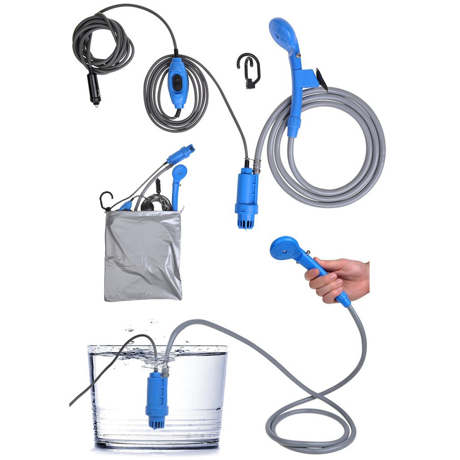 ProPlus Campingdusche 12 V Mobile Dusche mit Zubehör Gartendusche ...