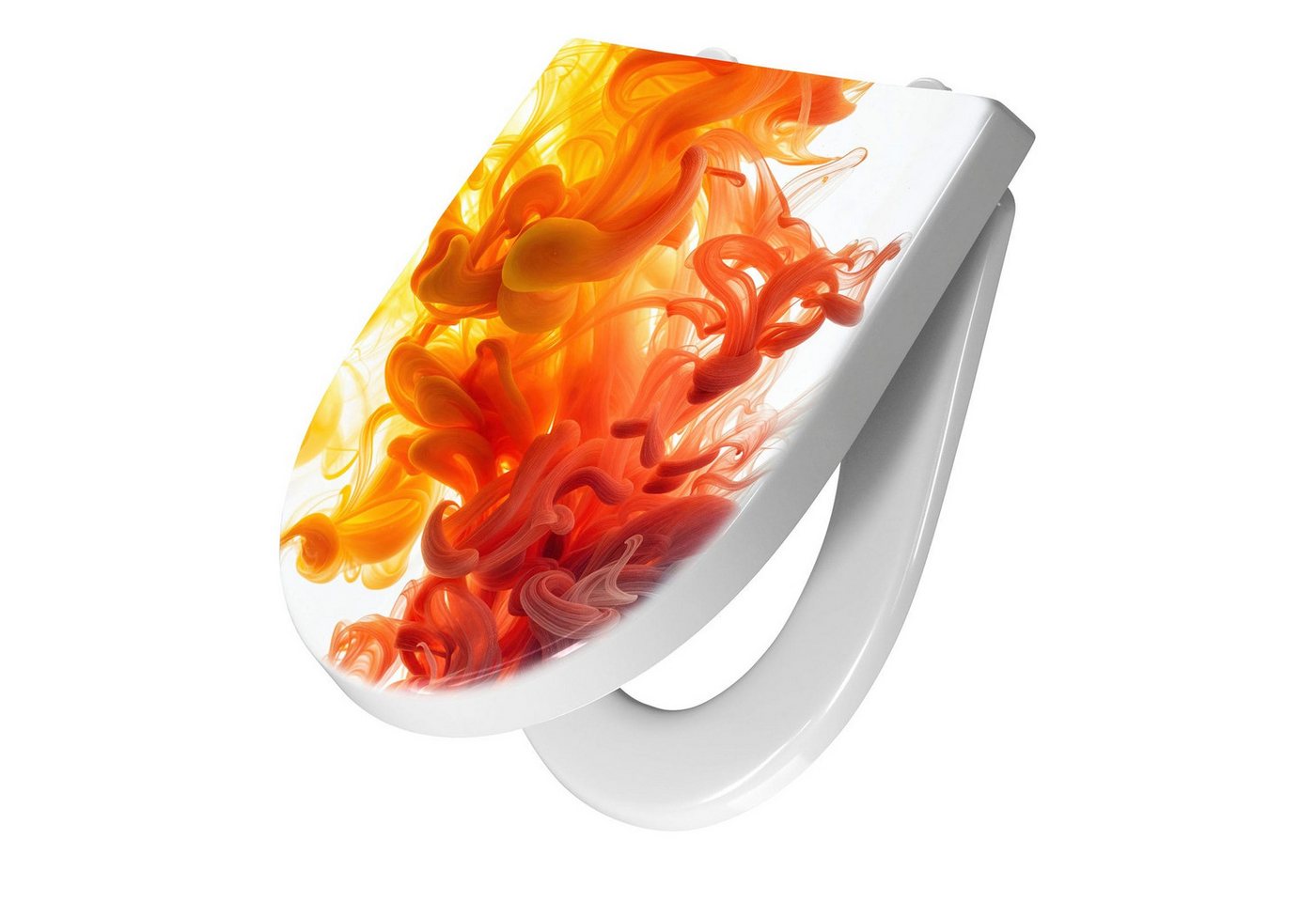 Primedeco WC-Sitz D-Form mit Absenkautomatik, Motiv Farbige Wirbel ...