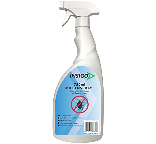 Insigo Milben Spray 750ml | Milbenspray für Matratzen | Hausstaubmilben ...