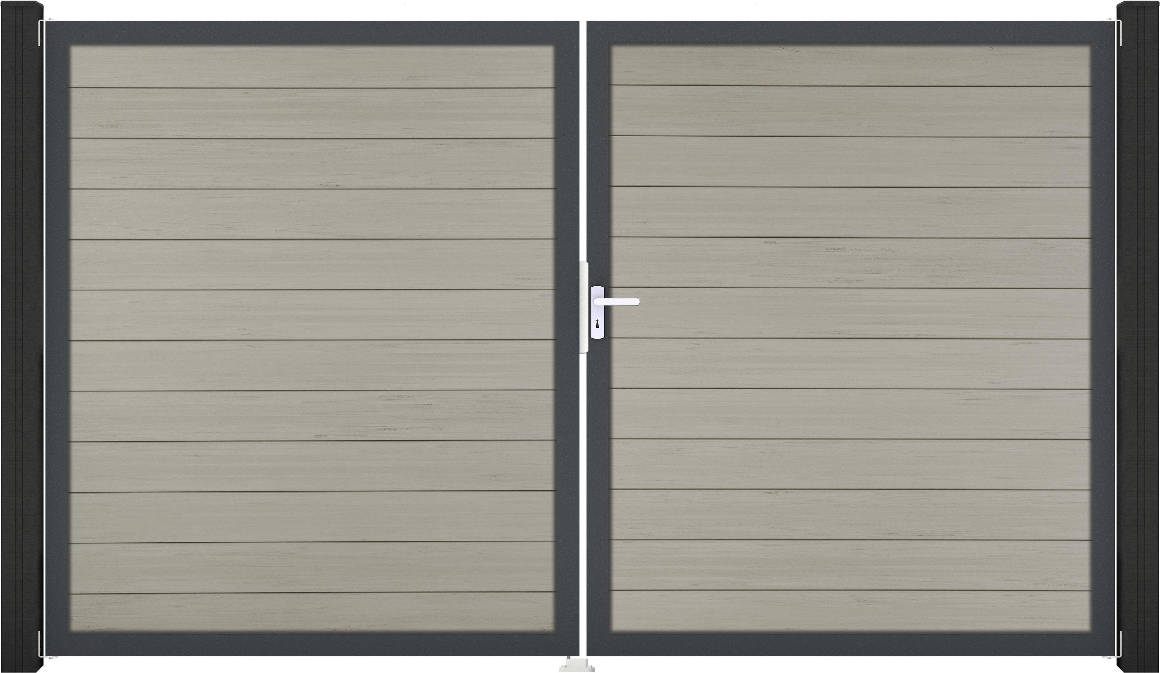 GROEN & JANSSEN GroJa Solid Doppeltor, 2-flügelig, 300x180x4 cm, Alu ...