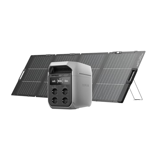 EF ECOFLOW DELTA 3 Plus Tragbare Powerstation 1 024 Wh, Silber, mit 220 ...