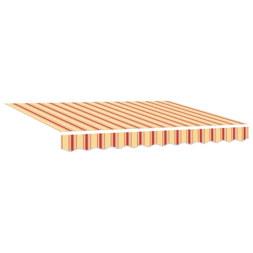 vidaXL Manuelle Markise, einziehbar mit LED, gestreift in Gelb und ...
