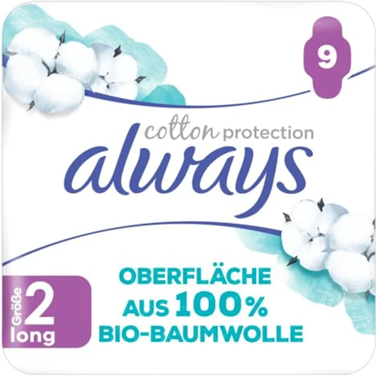 Always Ultra Binde Cotton Protection Long mit Flügeln, 100 % Bio ...