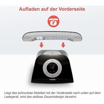 VTech LS1350 Retro-Design Telefon Schnurlos DECT Schnurlostelefon mit ...