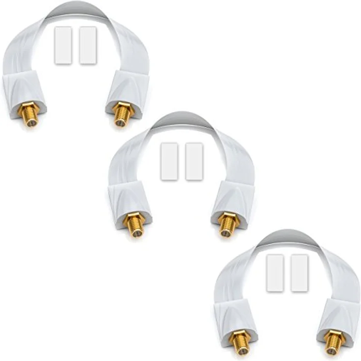 deleyCON Fensterdurchführungen SAT Kabel 3x 17cm flexibel, 26cm Länge ...