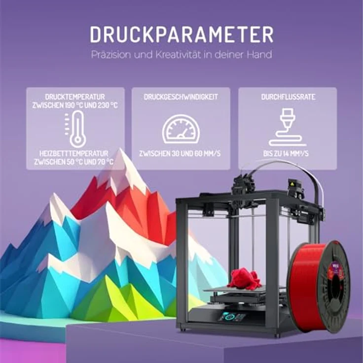 WINKLE PLA HD Filament 1.75mm Teufel Rot, 1kg Spule, biologisch ...