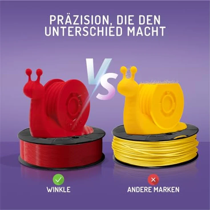 WINKLE PLA HD Filament 1.75mm Teufel Rot, 1kg Spule, biologisch ...