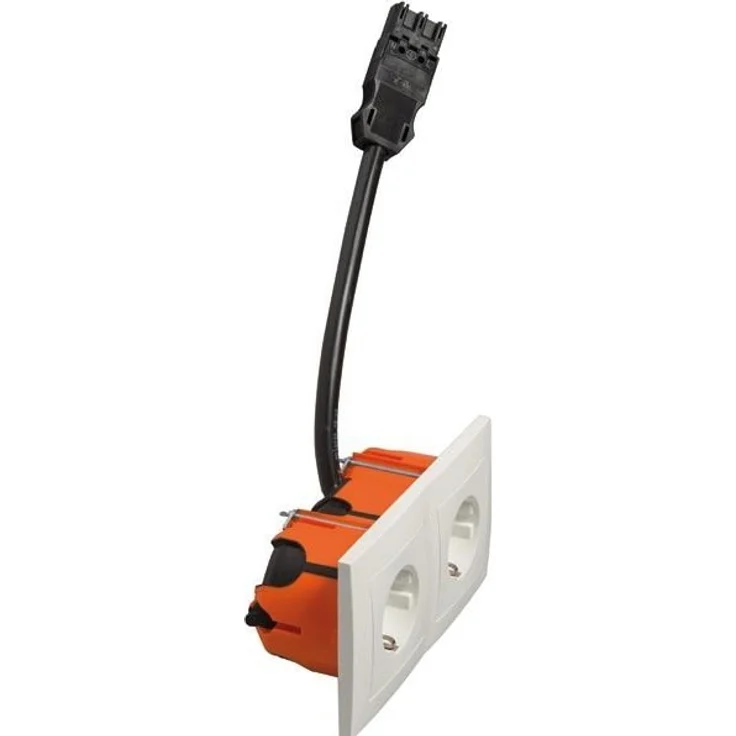 Peha Socketline Connect DLD Doppelsteckdose SCHUKO, weiß, mit erhöhtem ...