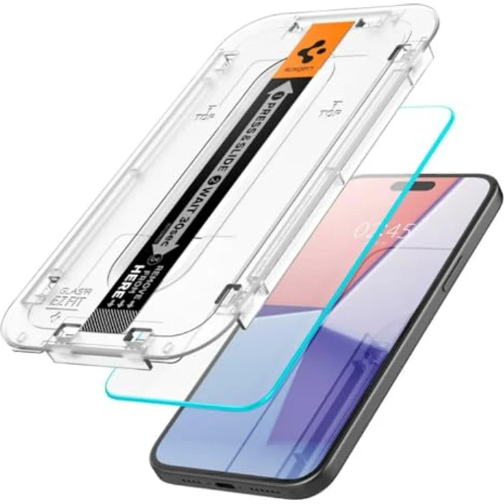 Spigen Apple iPhone 15 Glas Displayschutz Easy Install Glas.tR EZ Fit ...