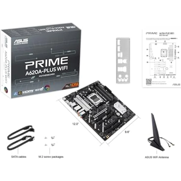 ASUS Prime A620A-PLUS WiFi, ATX-Mainboard für AMD Ryzen 7000 Serie ...
