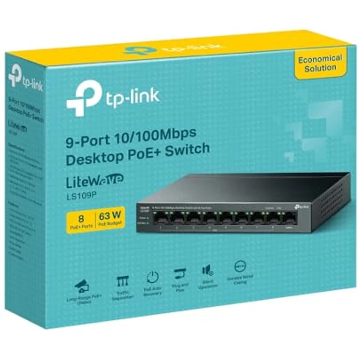 TP-Link 9-Port-Desktop-Switch MIT 10/100 MBit/s MIT 8 POE+-Ports ...