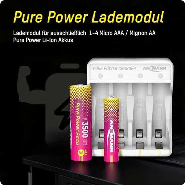 Ansmann Pure Power Lademodul USB Ladegerät für Li-Ion Mignon (AA ...