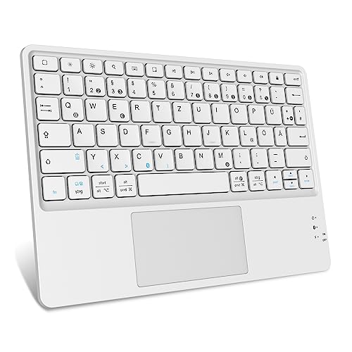 FINTIE Kabellose Bluetooth Tastatur mit Touchpad, Deutsche Layout ...