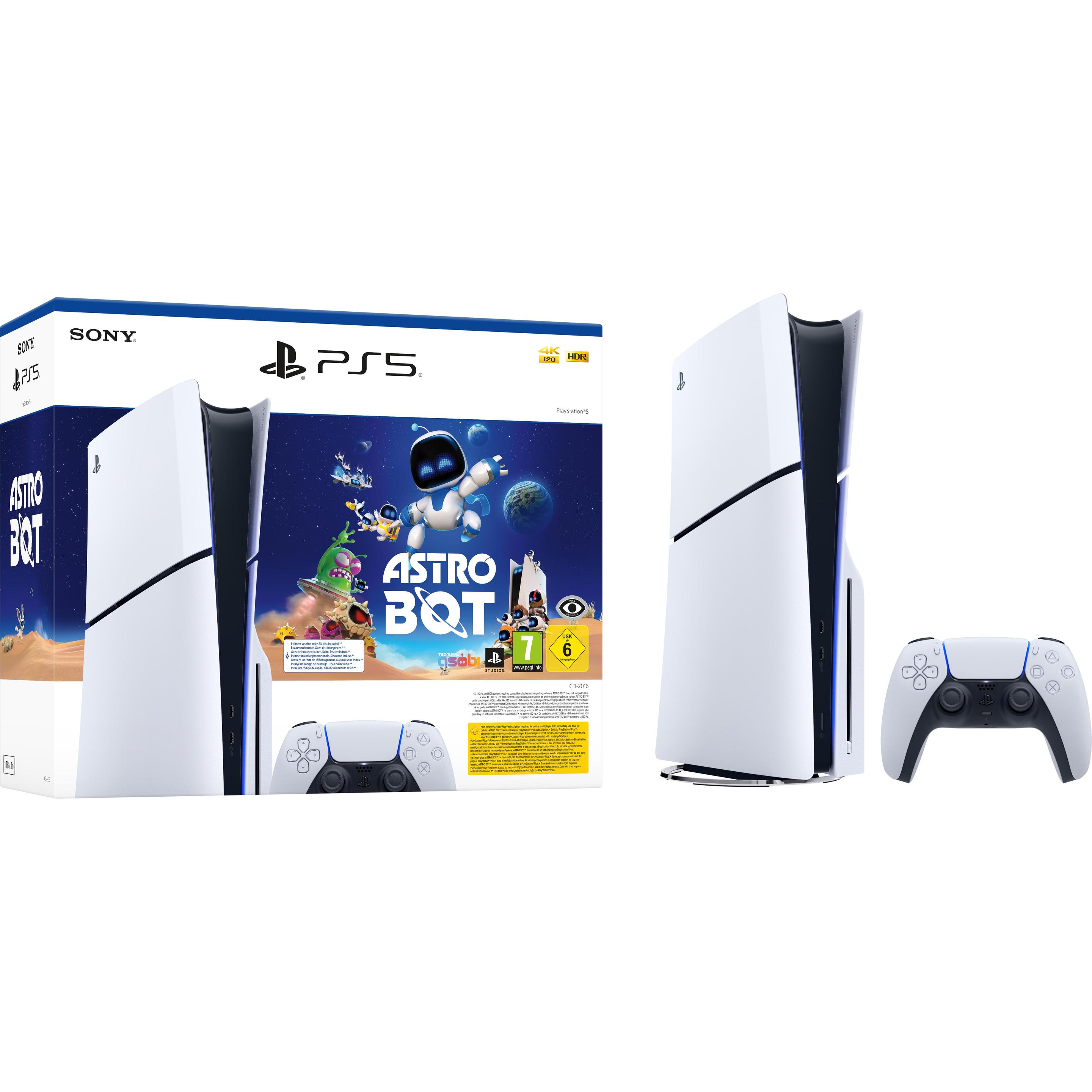 Sony PlayStation 5 Disc, Spielkonsole mit Astro Bot, Weiss-Schwarz ...
