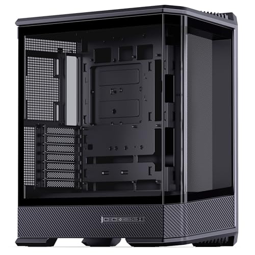 Jonsbo D400 PC-Gehäuse, Midi Tower ATX mit gehärtetem Glas, schwarz ...